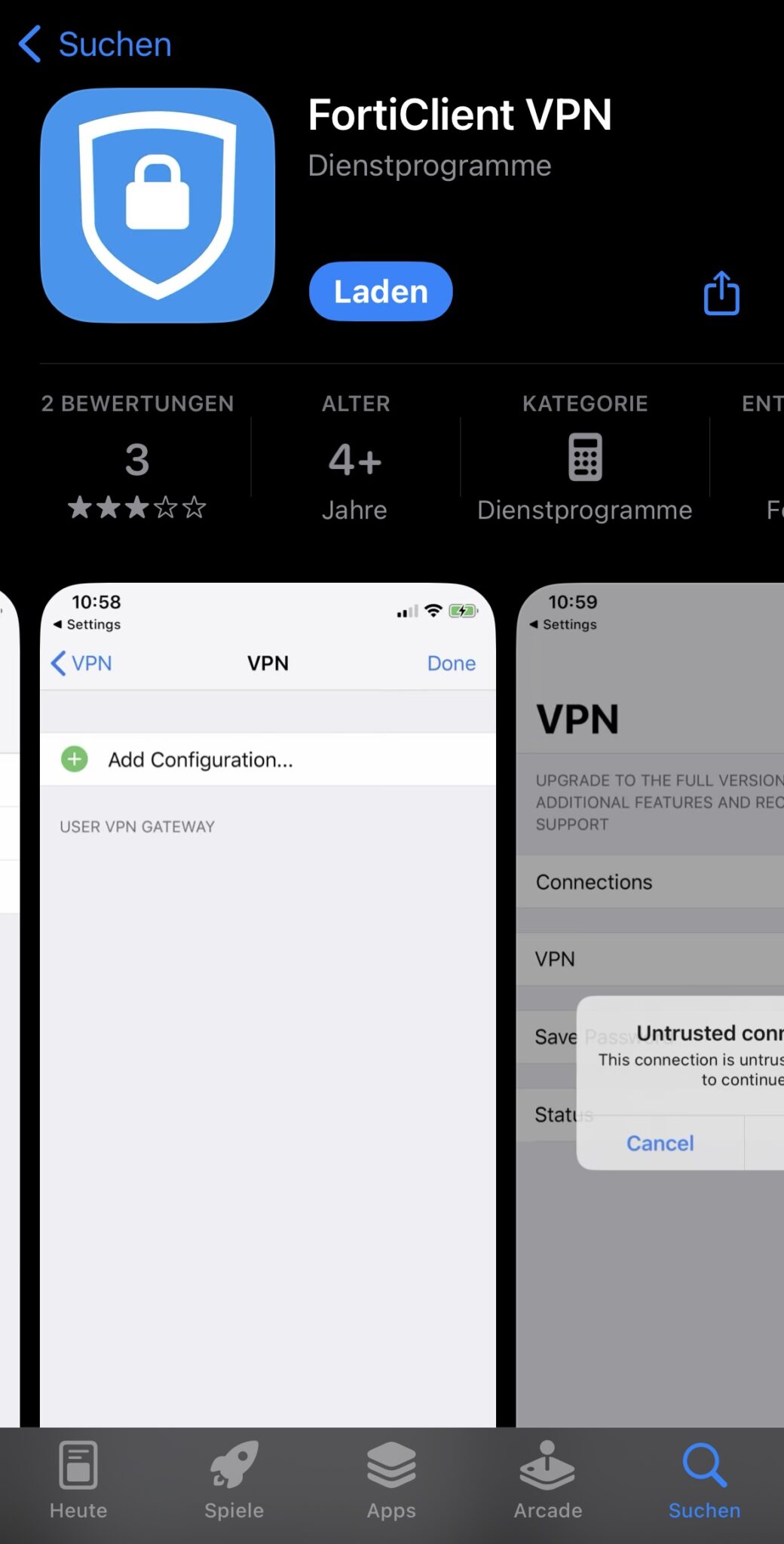 FortiClient VPN – EN – Zentraler Informatikdienst